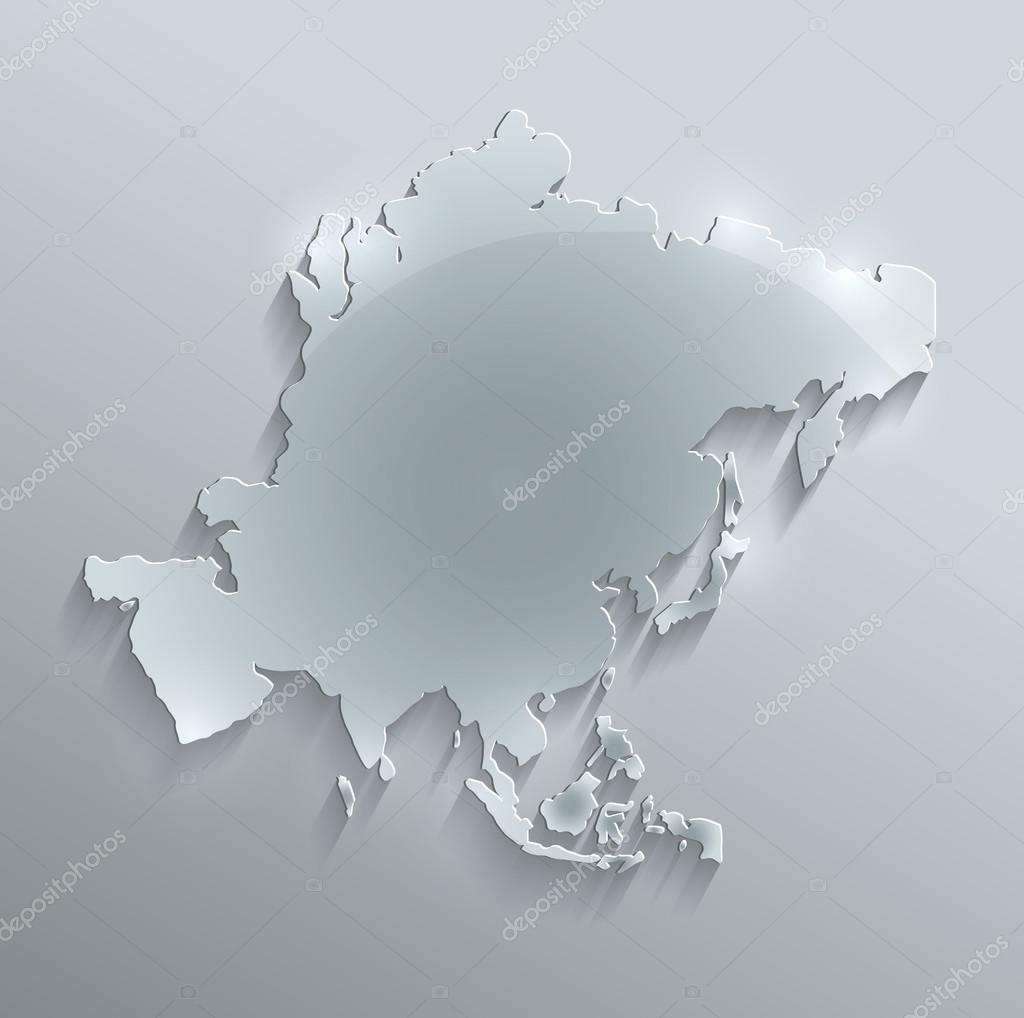 Asia map glass card paper 3D raster — Stock Photo © Mondi.h #36022315