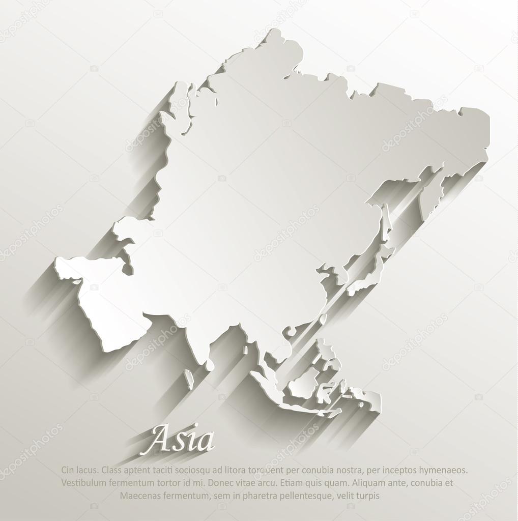 Asia map card paper 3D natural vector Stock Vector Image by ©Mondi.h ...