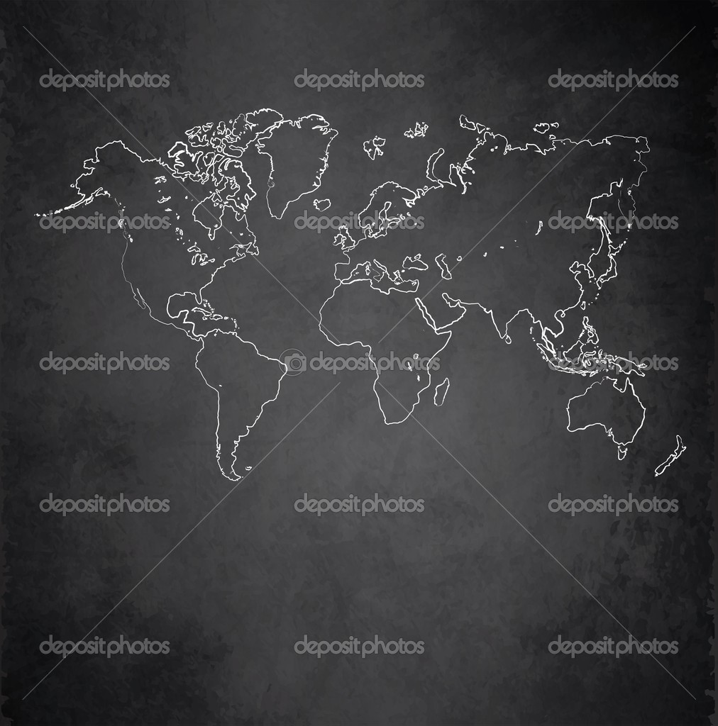 World map blackboard chalkboard raster — Stock Photo © Mondi.h #45939391