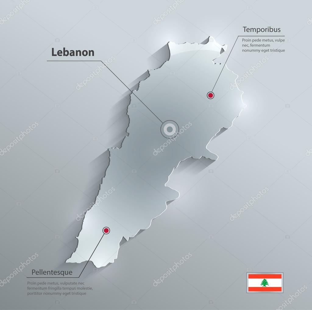 Lebanon map glass card paper 3D vector Stock Vector by ©Mondi.h 48817167