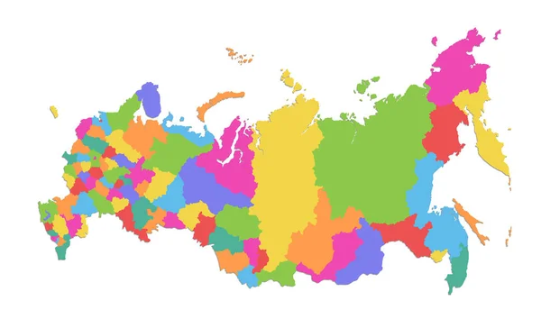 Russia Map Individual Regions Names Administrative Division Colored Map ...