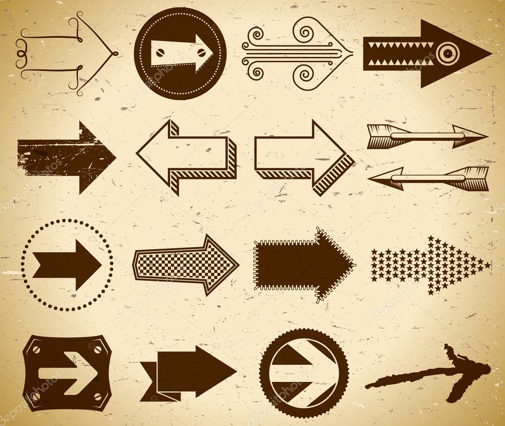 Set of vintage arrows Stock Vector Image by ©swillklitch #21945519