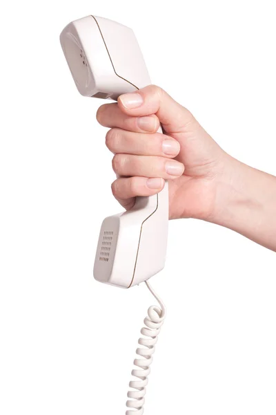 Telephone receiver in hand isolated Stock Photo by ©voronin-76 3354944