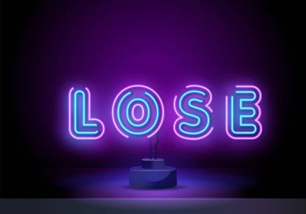 Neon Concept Winner Loser Vector Illustration Glowing Neon Sign — Free ...