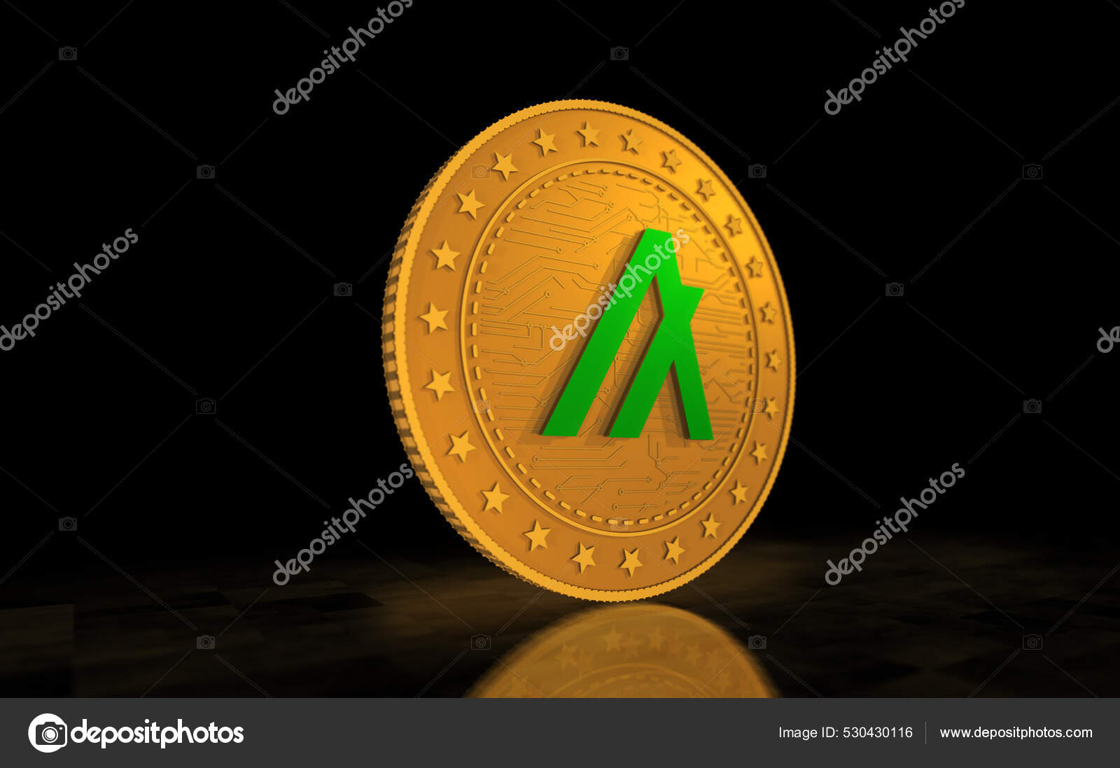 Algorand Algo Cryptocurrency Symbol Gold Coin Green Screen Background ...
