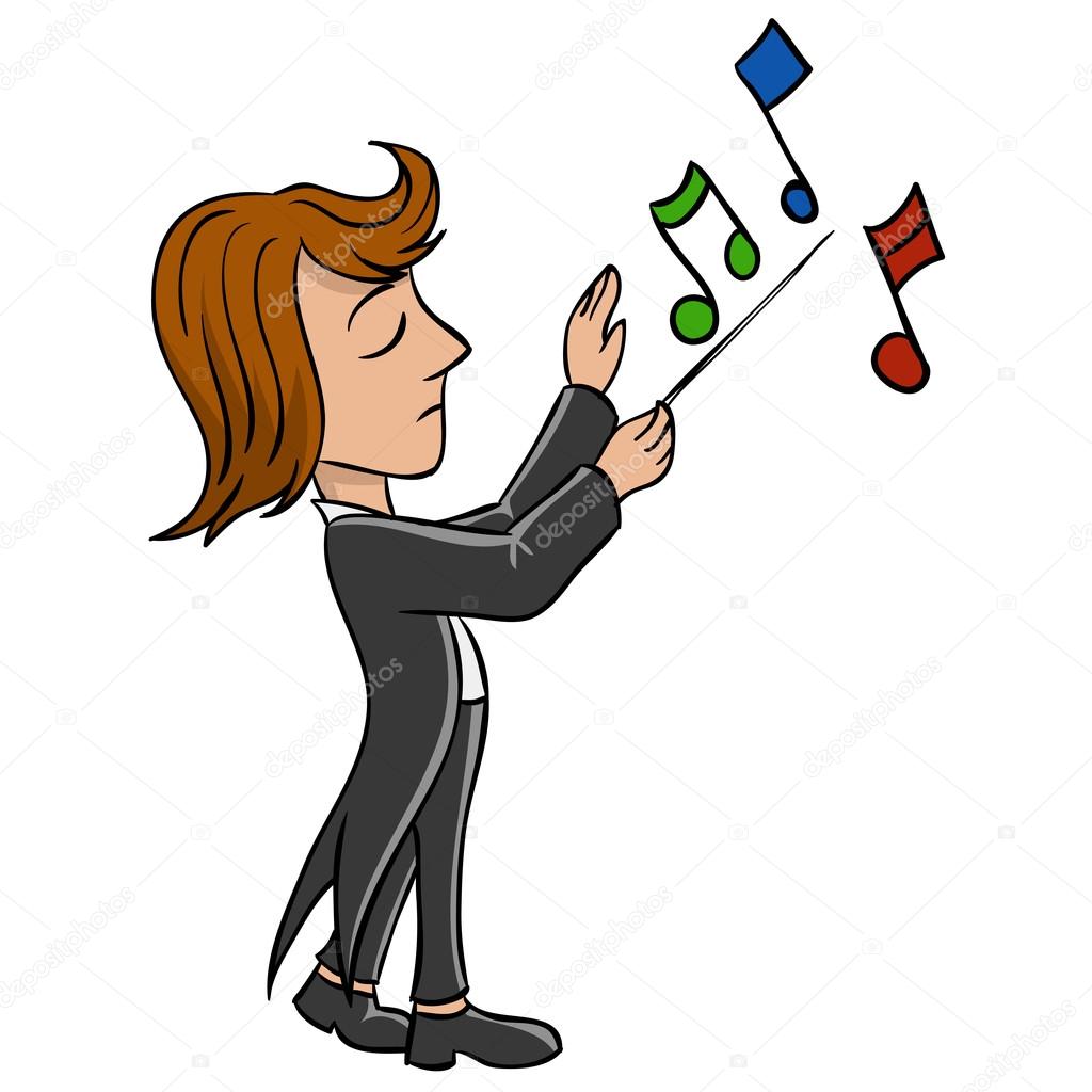 Cartoon dirigent met notities — Stockvector © acidburn #32395561