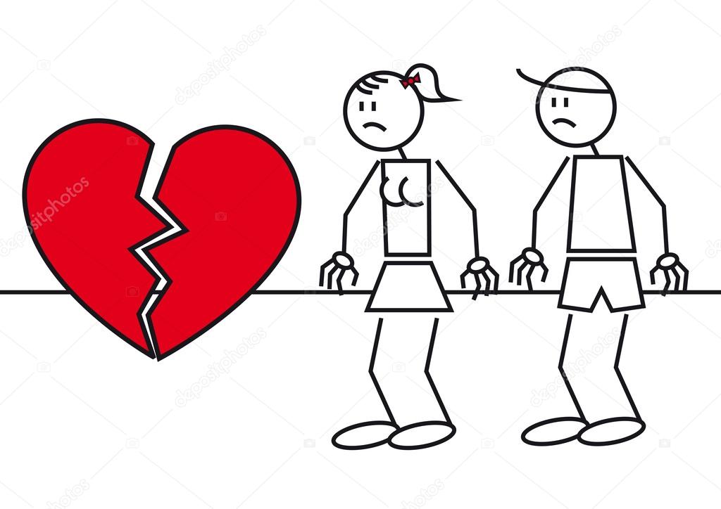 Bonequinhos de coração partido — Vetores de Stock #30218493