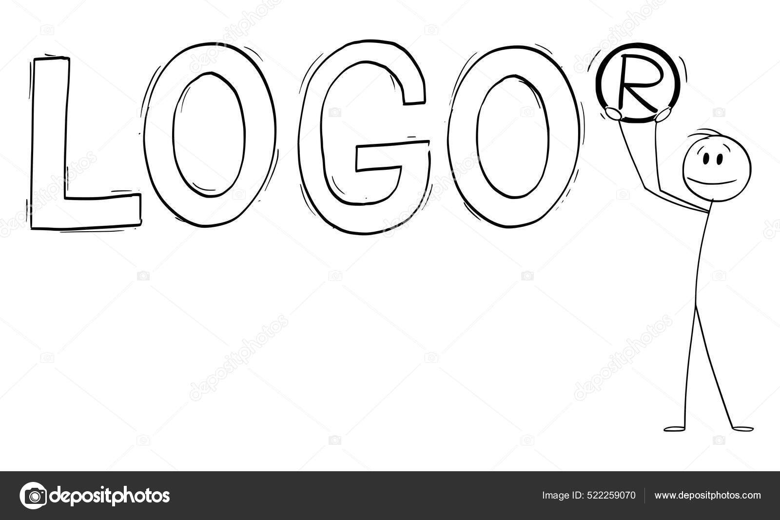 Register Your Company Logo Design, Vector Cartoon Stick Figure ...