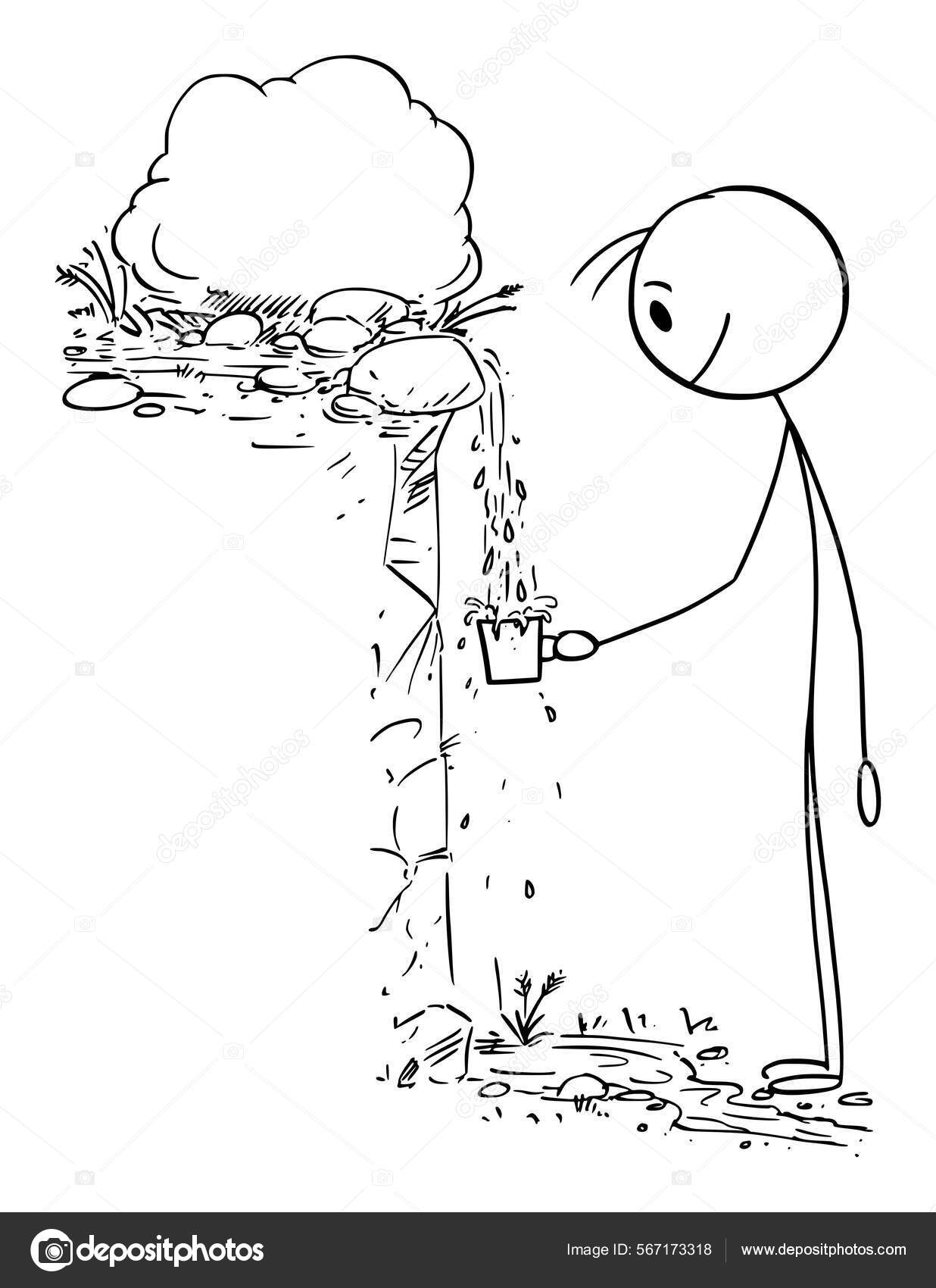 Stickman Drinking Water