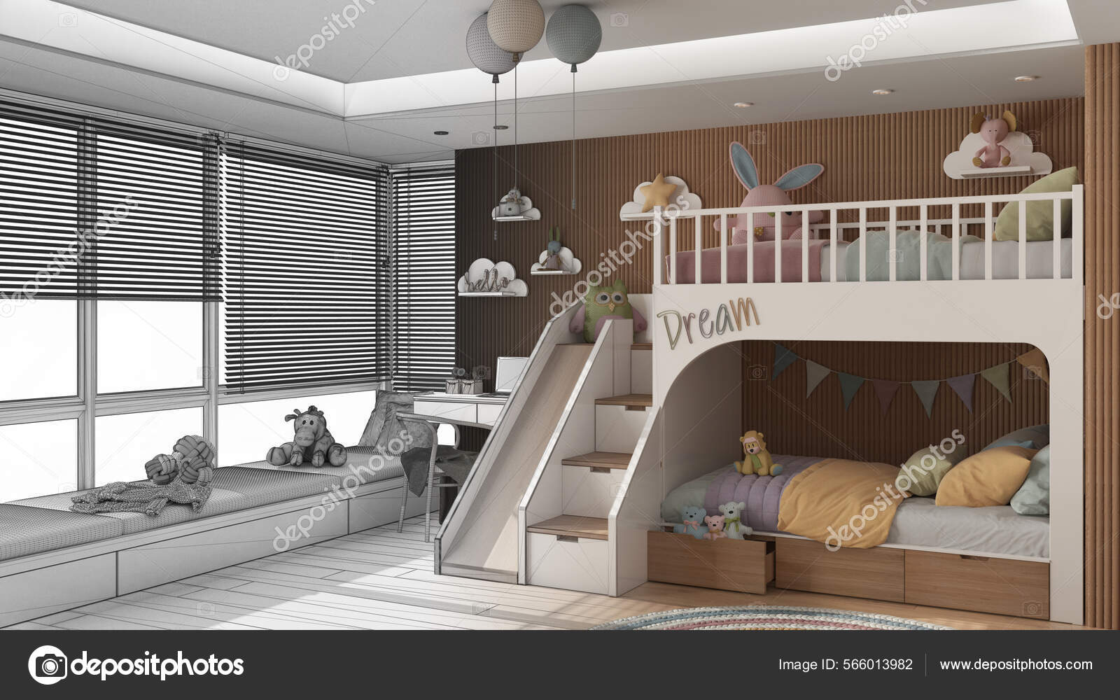 Architect Interior Designer Concept Hand Drawn Draft Unfinished Project ...