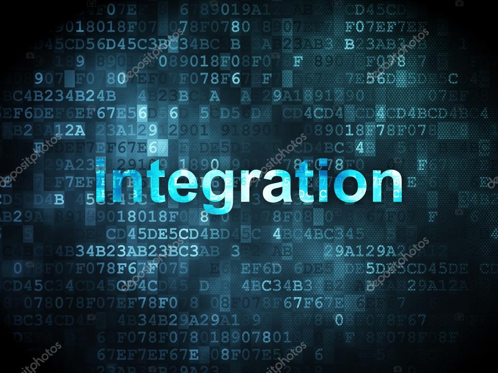 Business concept: integration on digital background — Stock Photo ...