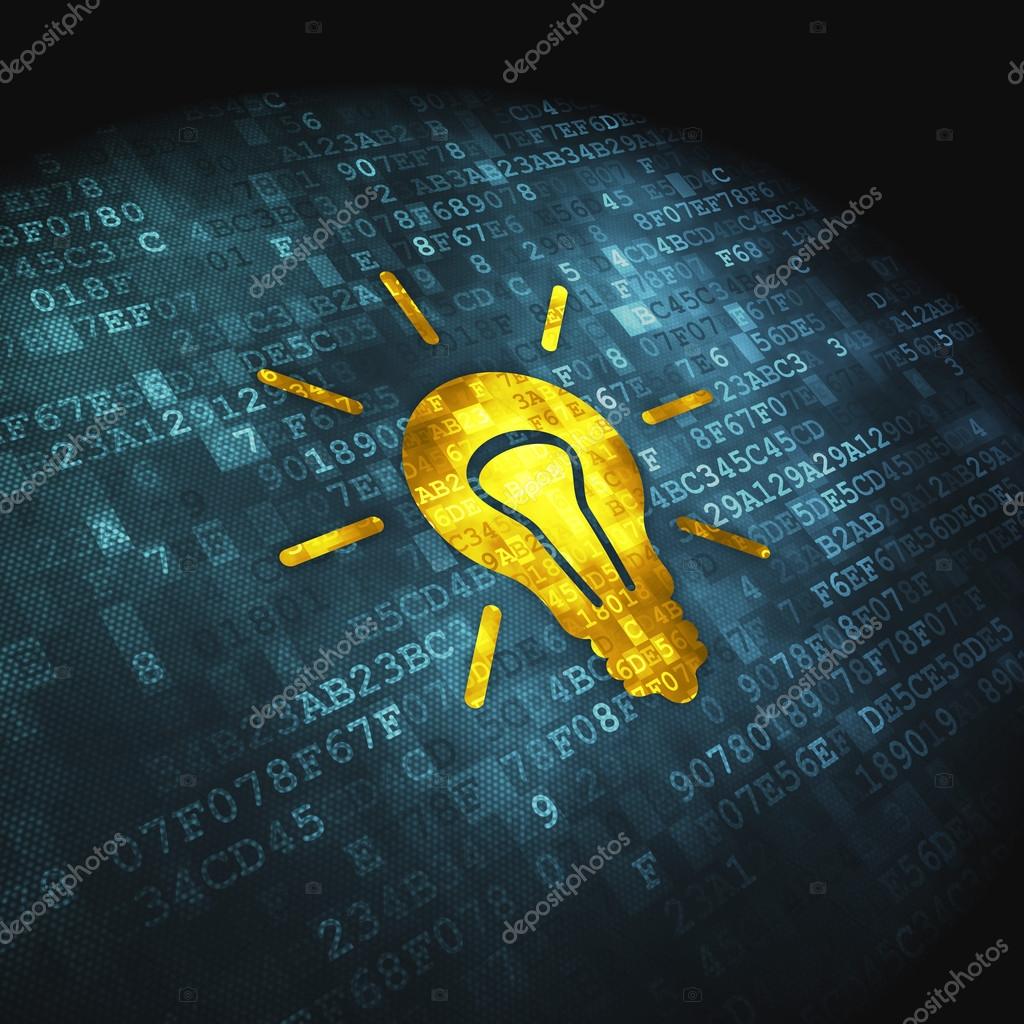 Finance concept: Light Bulb on digital background — Stock Photo ...