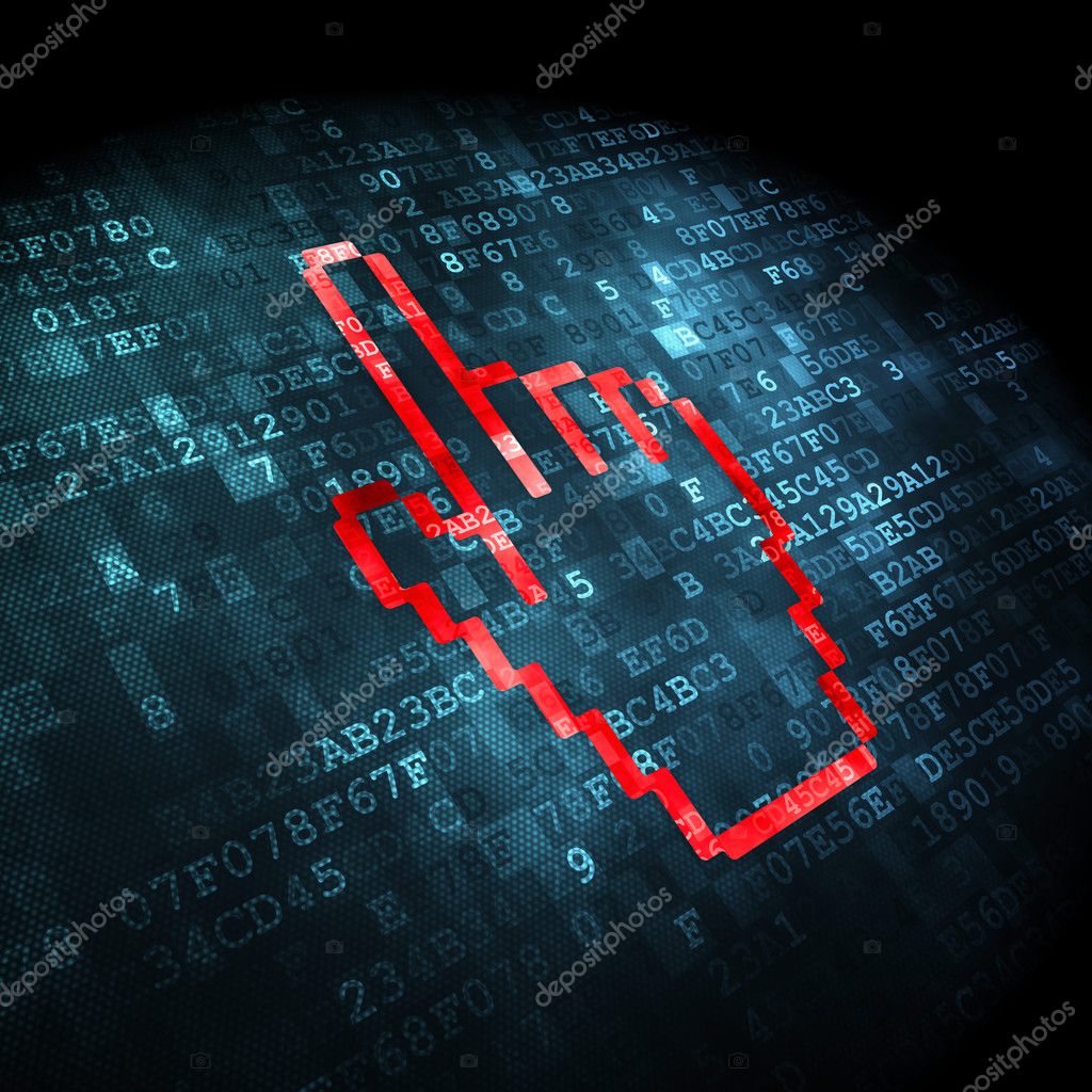 Web design concept: Mouse Cursor on digital background Stock Photo by ...