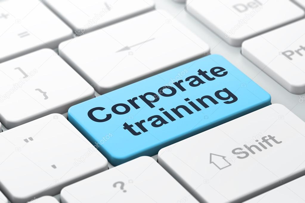 Education concept: Corporate Training on computer keyboard backg Stock ...