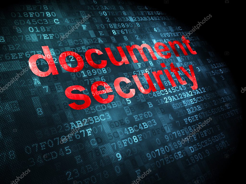 Safety concept: Document Security on digital background Stock Photo by ...