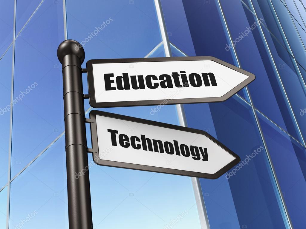 Education concept: Education Technology on Building background — Stock ...