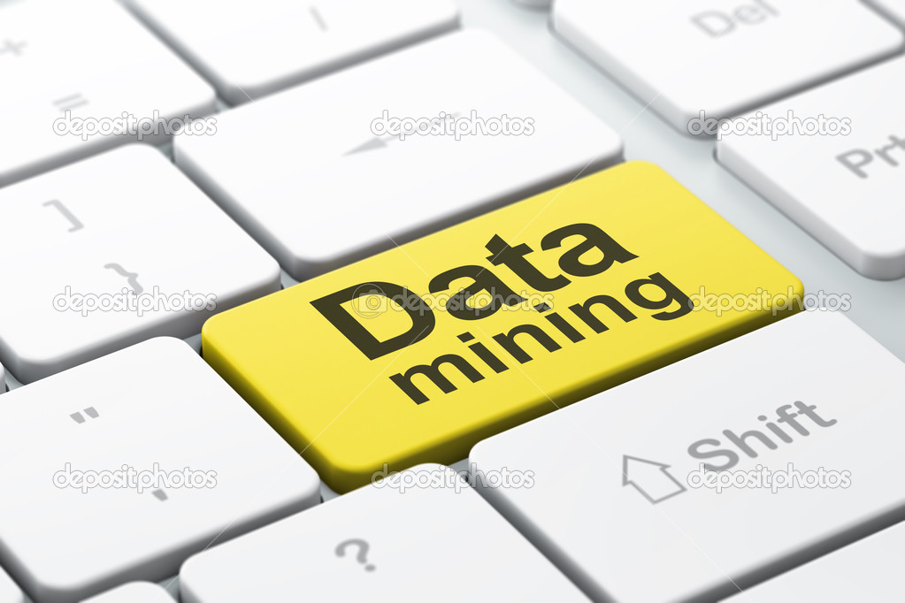 Information concept: Data Mining on computer keyboard background ...