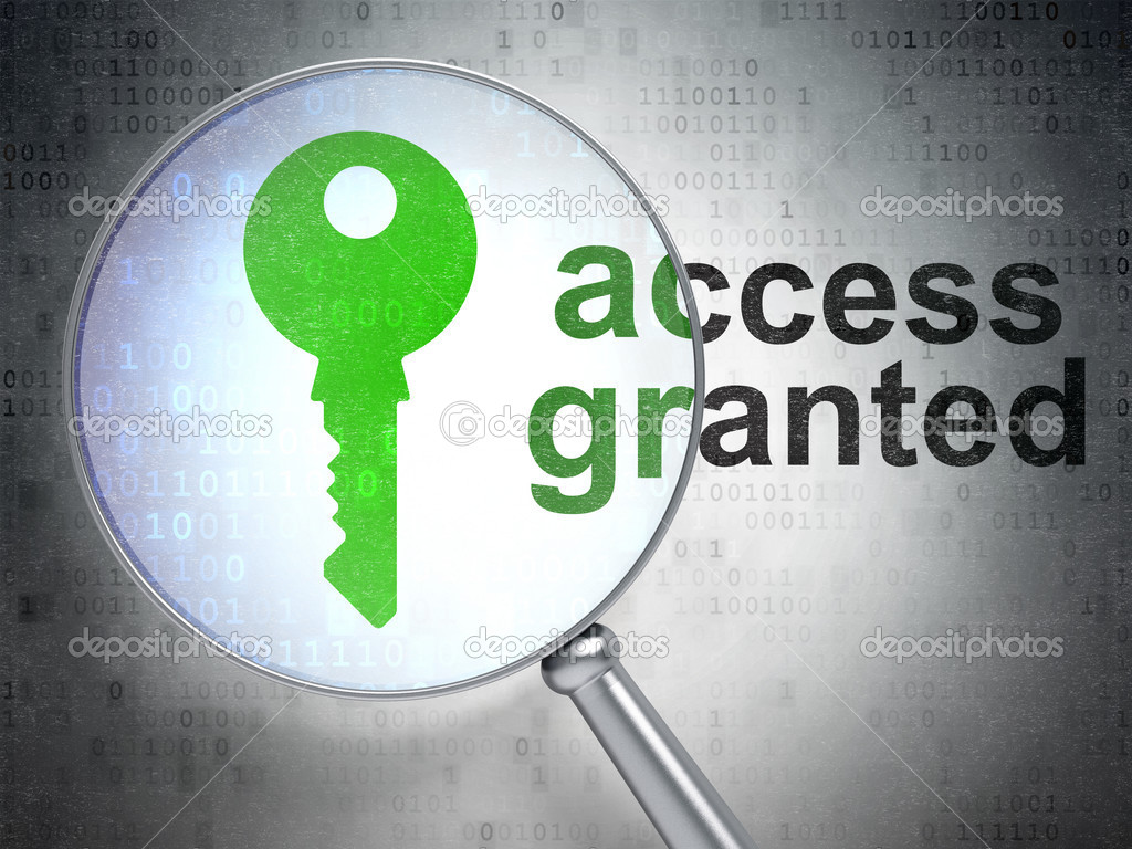 Protection concept: Key and Access Granted with optical glass Stock ...