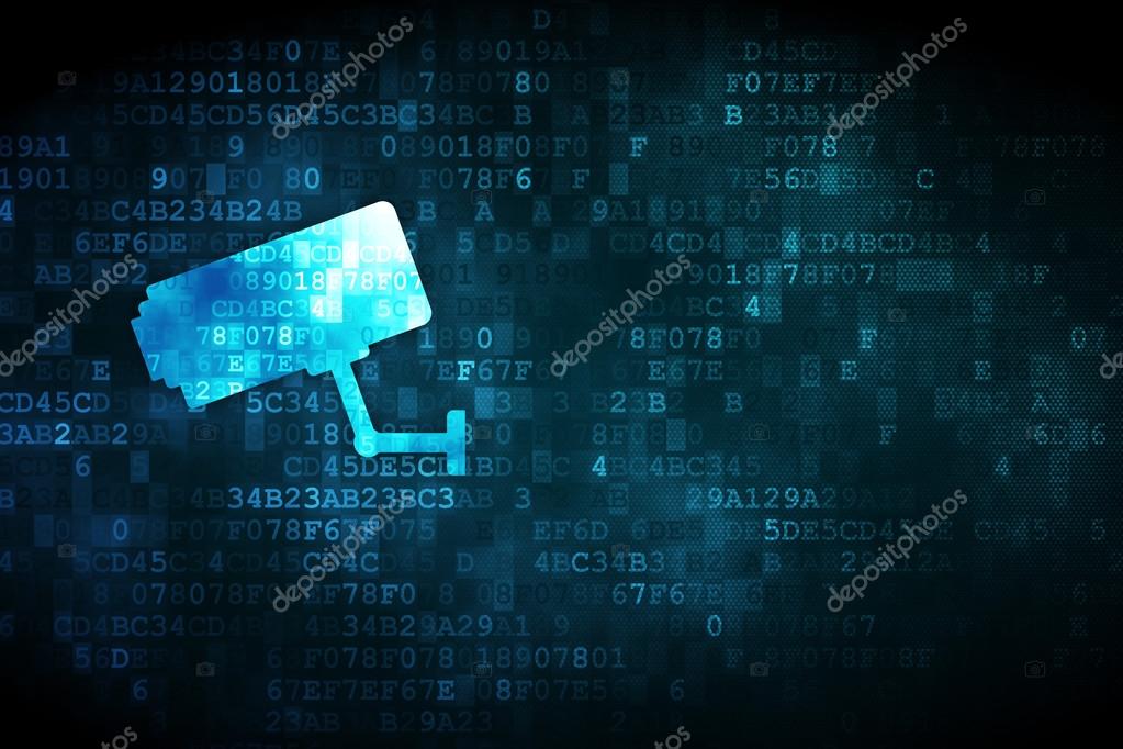 Security concept: Cctv Camera on digital background Stock Photo by ...