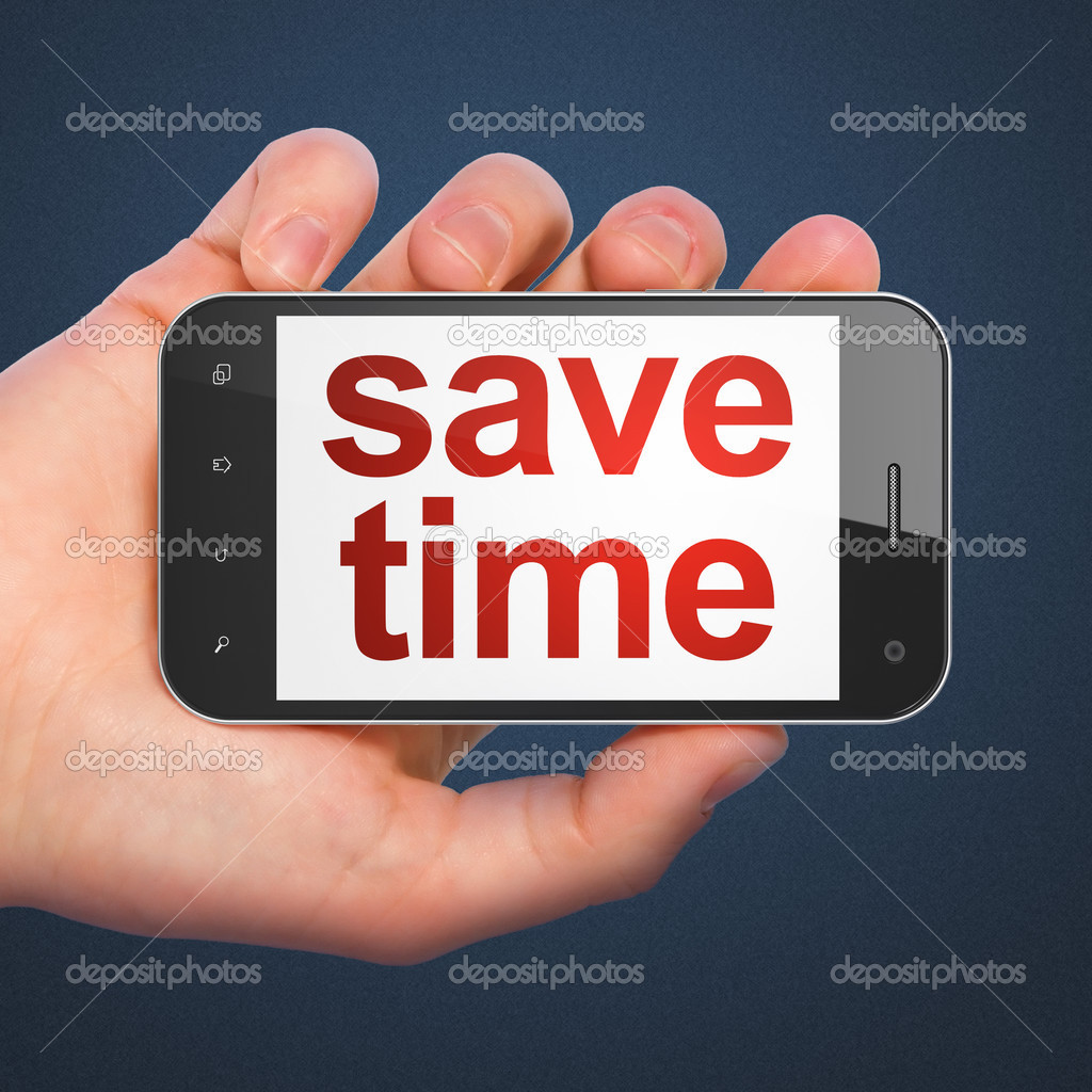 Timeline concept: Save Time on smartphone Stock Photo by ©maxkabakov ...