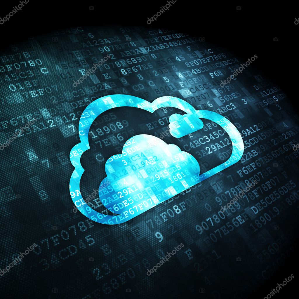 Cloud computing concept: Cloud on digital background — Stock Photo ...