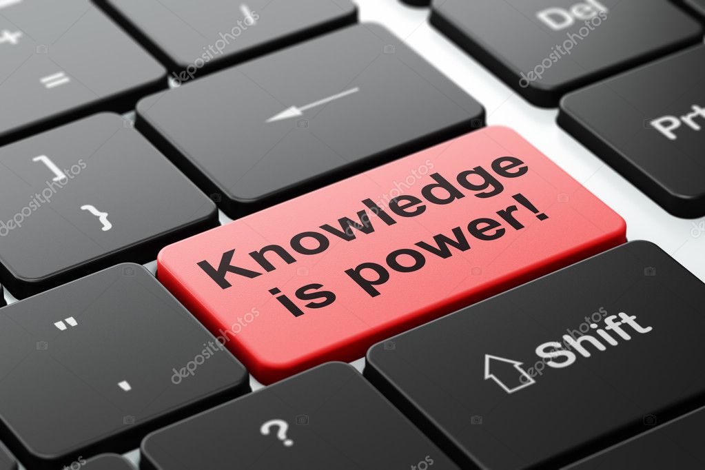 Education concept: Knowledge Is power! on computer keyboard background ...