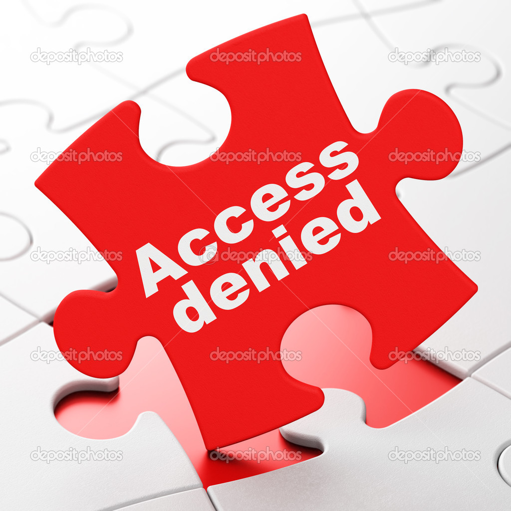 Safety concept: Access Denied on puzzle background Stock Illustration ...