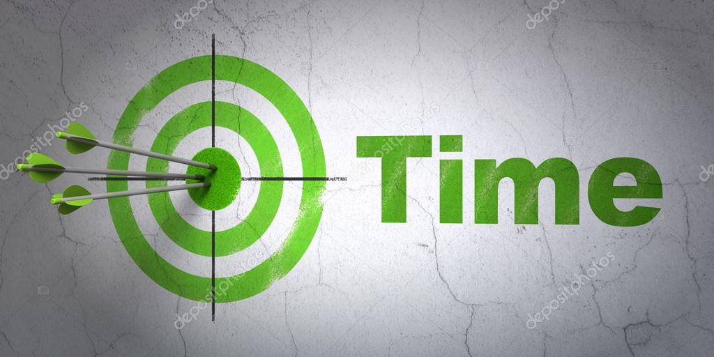 Timeline concept: target and Time on wall background Stock Photo by ...