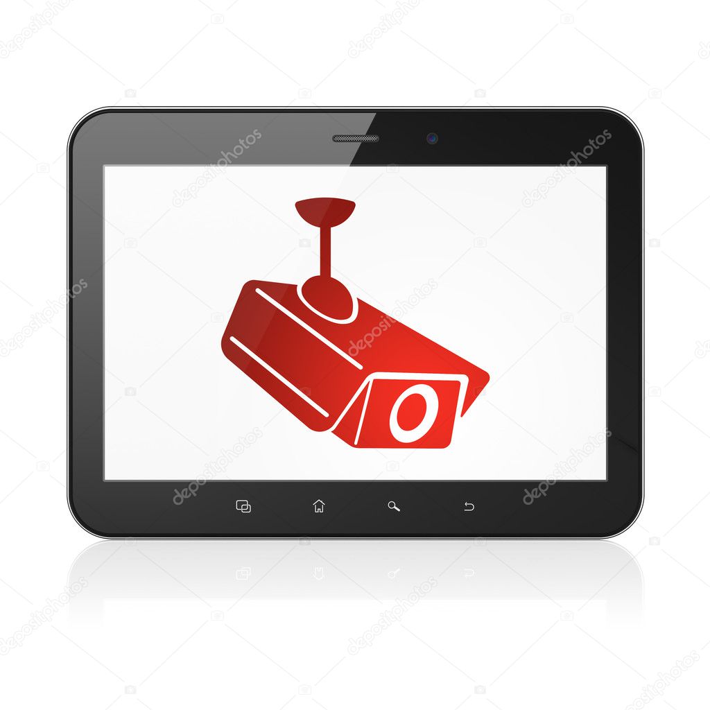 Security concept: Cctv Camera on tablet pc computer Stock Photo by ...