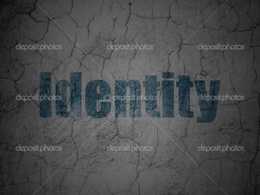 Protection concept: Identity on grunge wall background — Stock Photo ...