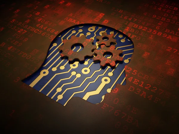 Information concept: Golden Gears on digital background Stock Photo by ...