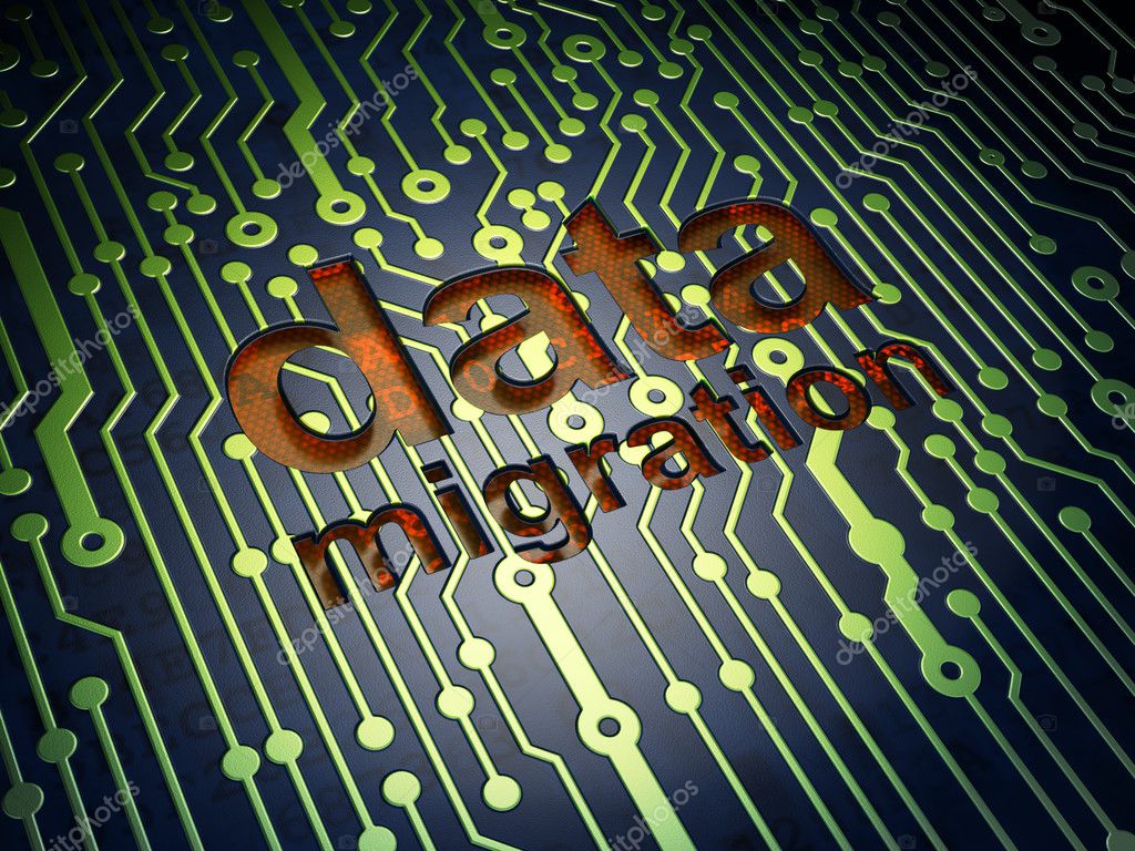 Data concept: Data Migration on circuit board background Stock Photo by ...