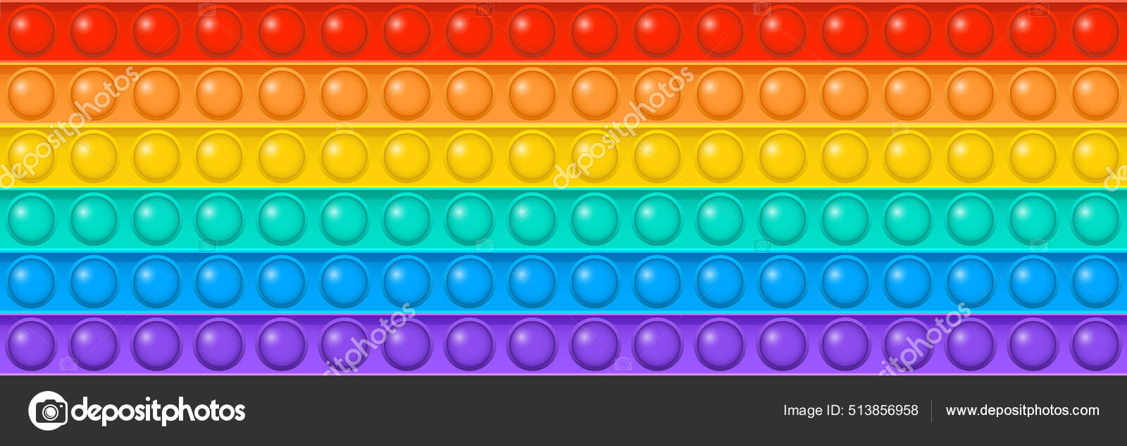 Popit Vector Toy Seamless Pattern Rainbow Push Bubbles Sensory Game ...