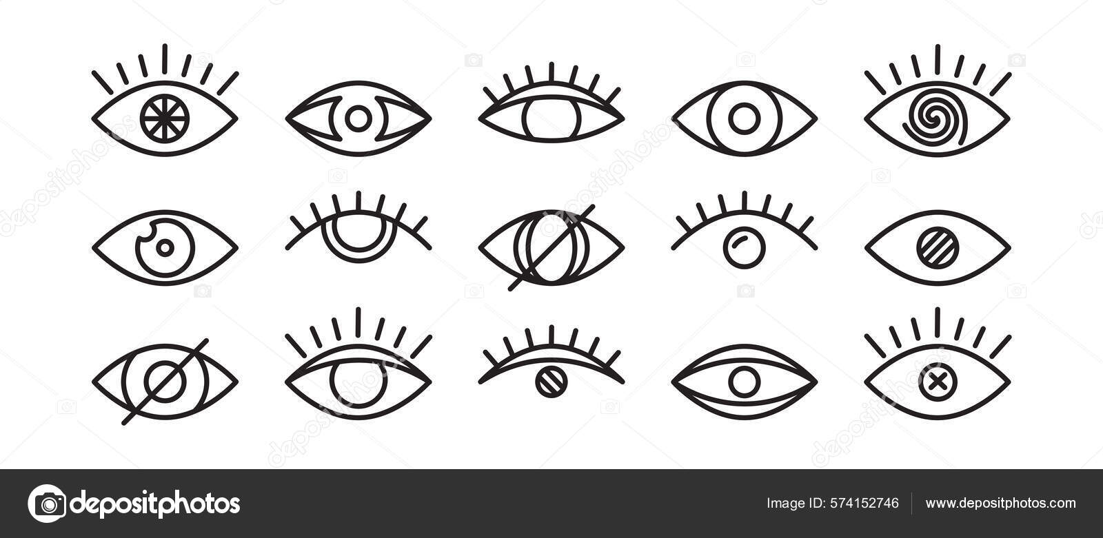 Eye Vector Icon Eyeball Outline Pictogram Look Graphic Symbol Vision ...