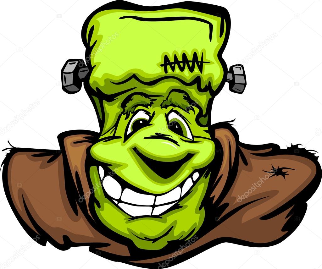 Happy Frankenstein Cartoon Face