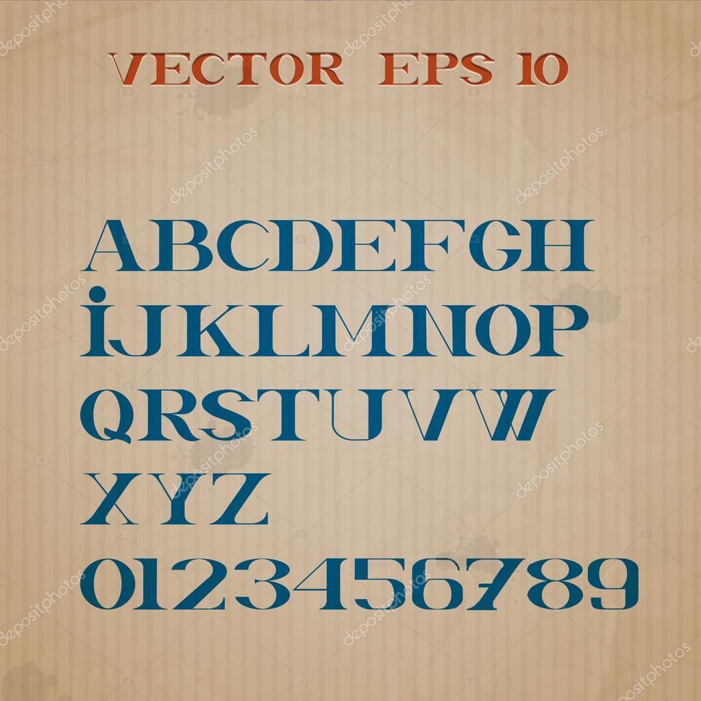 Alphabet letters and numbers printed on cardboard Stock Vector by ©A-R ...