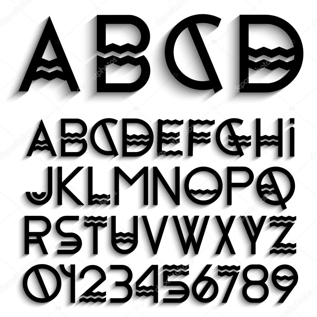 Alphabet letters with shadow and numbers Stock Vector Image by ©A-R-T-U ...