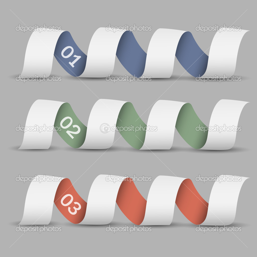 Three numbered ribbons-banners Stock Vector Image by ©A-R-T-U-R #28453091