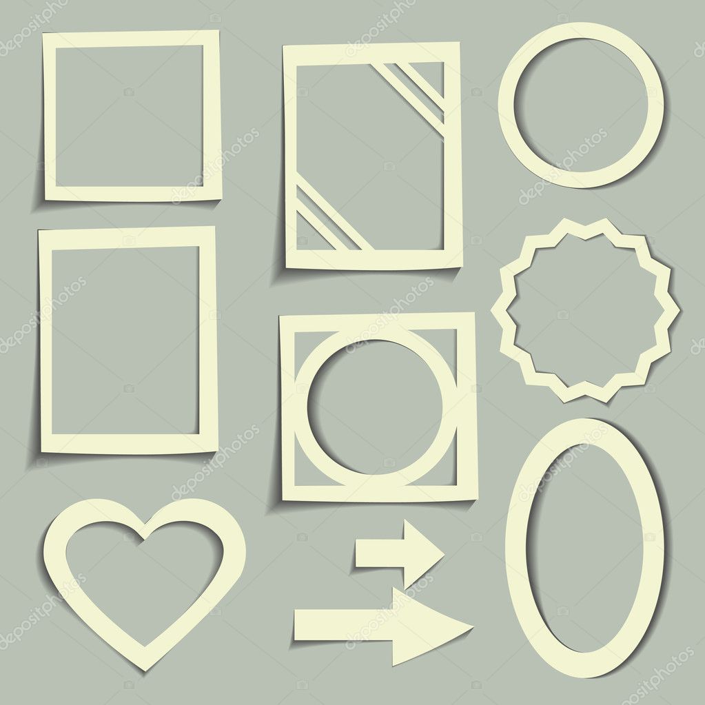 Set of 3D paper frames on a vintage grunge background Stock Vector ...