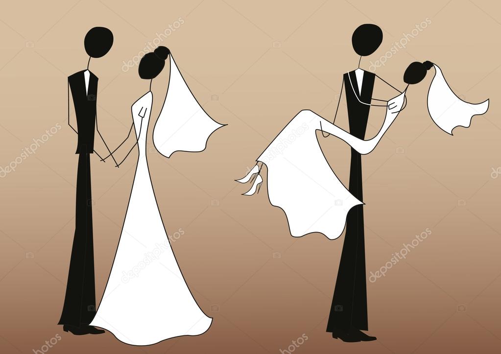 Stick Figure Bride And Groom