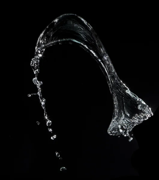 Splashing water on black use for water splashing effect — Stock Photo ...