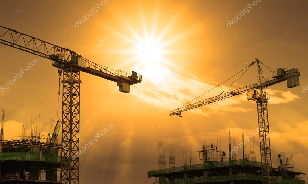 Crane and building construction — Stock Photo © khunaspix #27257947