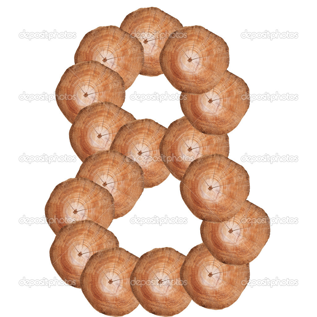 Arabic number 8 made from bark wood — Stock Photo © khunaspix #35032119