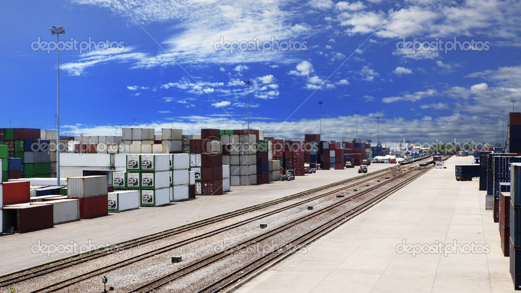 Container dock and rail ways logistic use for land transport,imp Stock ...