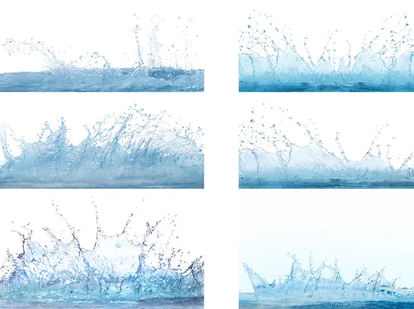 mixed form of splashing clear and clean water on white backgrou - Stock ...