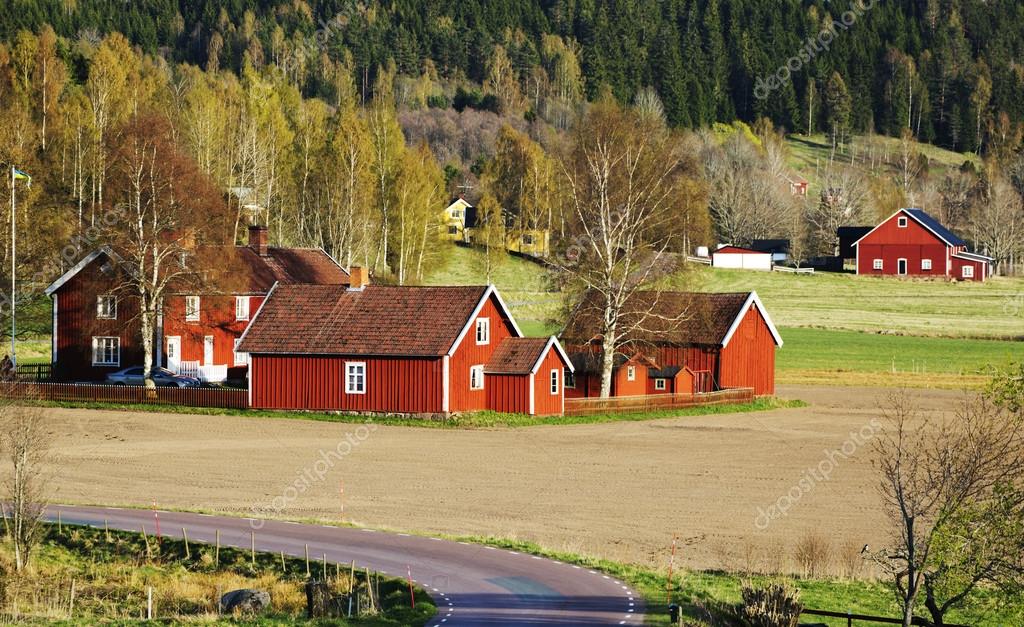 Old farm and houses in rural surroundings Stock Photo by ©lagereek 45761337