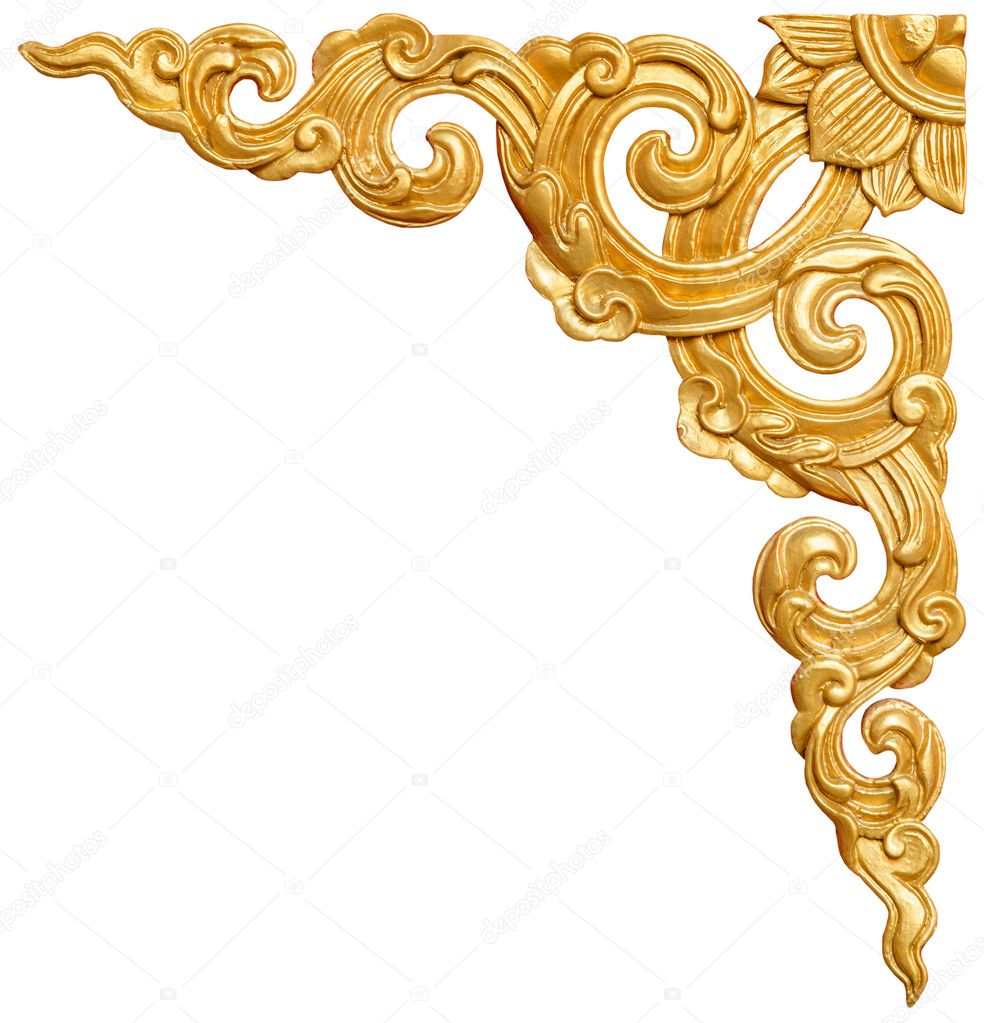 Traditional Thai style pattern decorative isolated on white back Stock ...