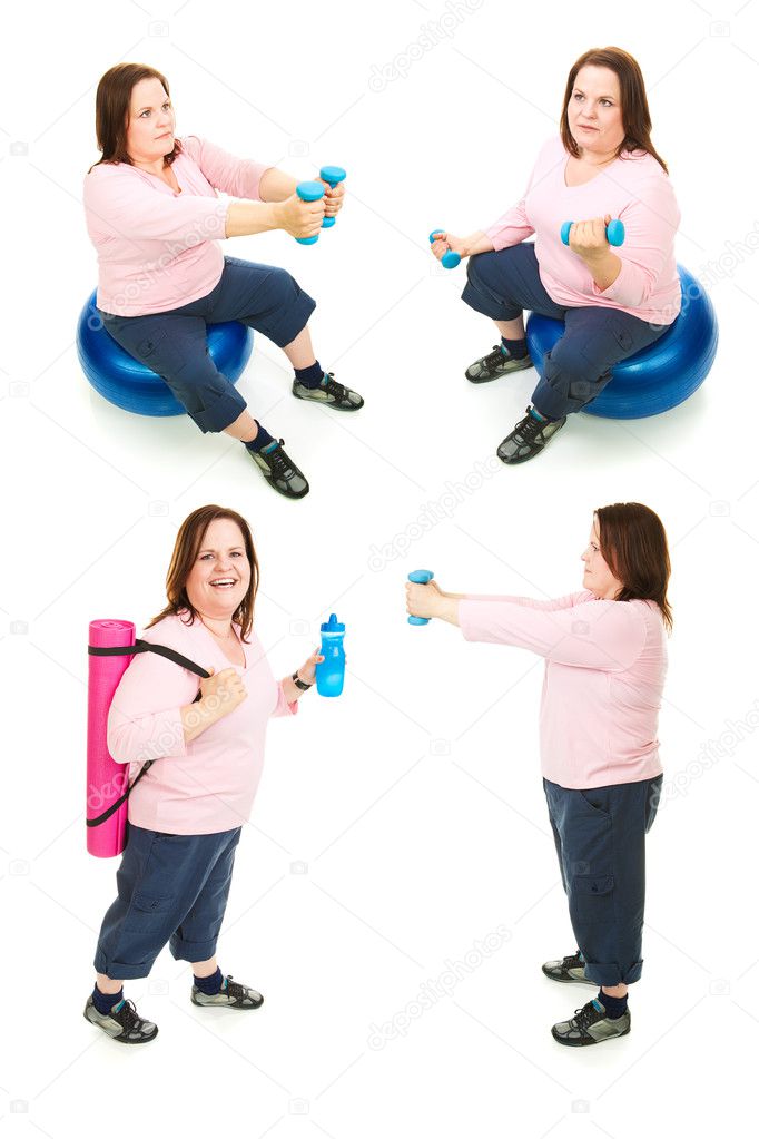 Plus Size Woman Exercise Collage Stock Photo by ©lisafx 18339185