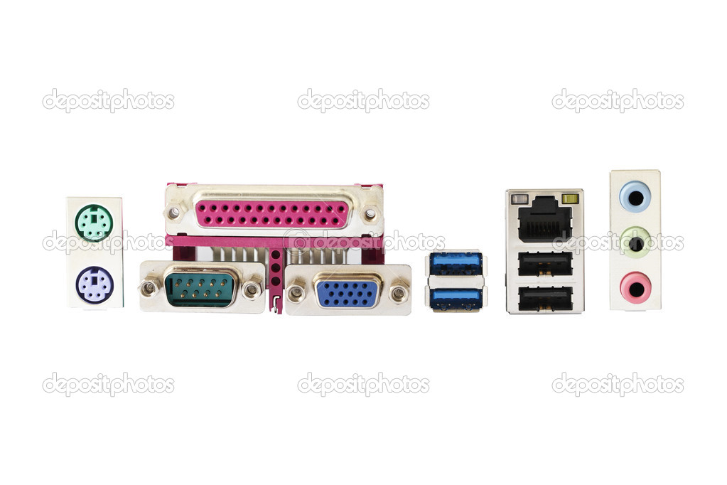 Computer ports isolated on white background — Stock Photo © charmboyz ...