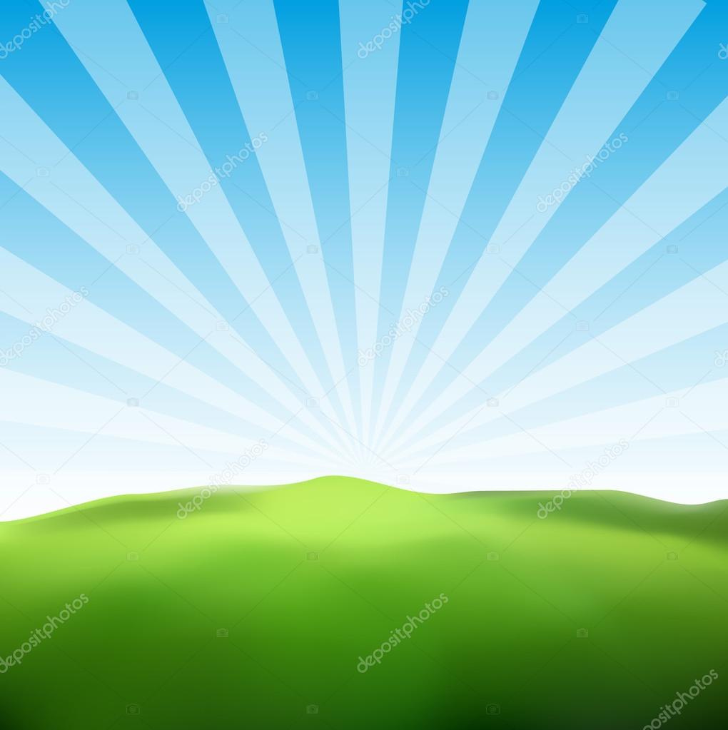 Landscape Sunny Ray Background Stock Vector by ©89studio 30805335